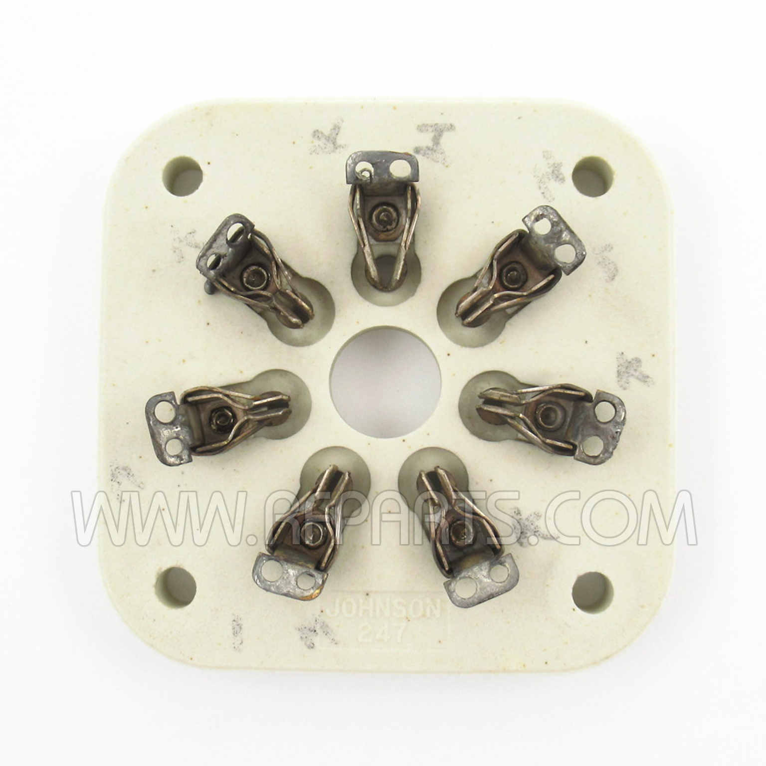 122-247-1 EF, Johnson, 7 Pin, Tube Socket, Designed to function with the 3CX1500/8877, Used