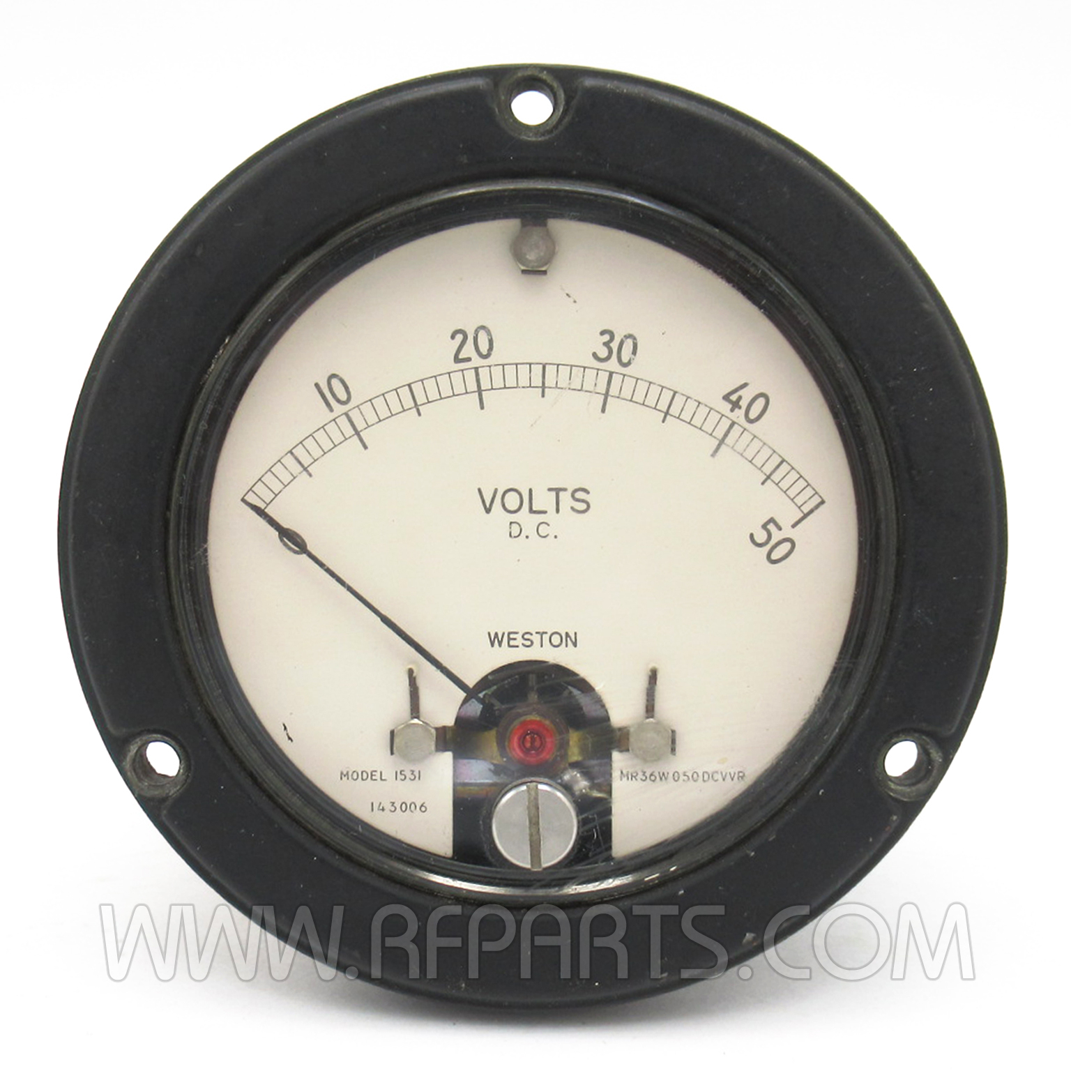 Model 1531 Weston Vintage DC Volt Panel Meter 0 to 50V, Used