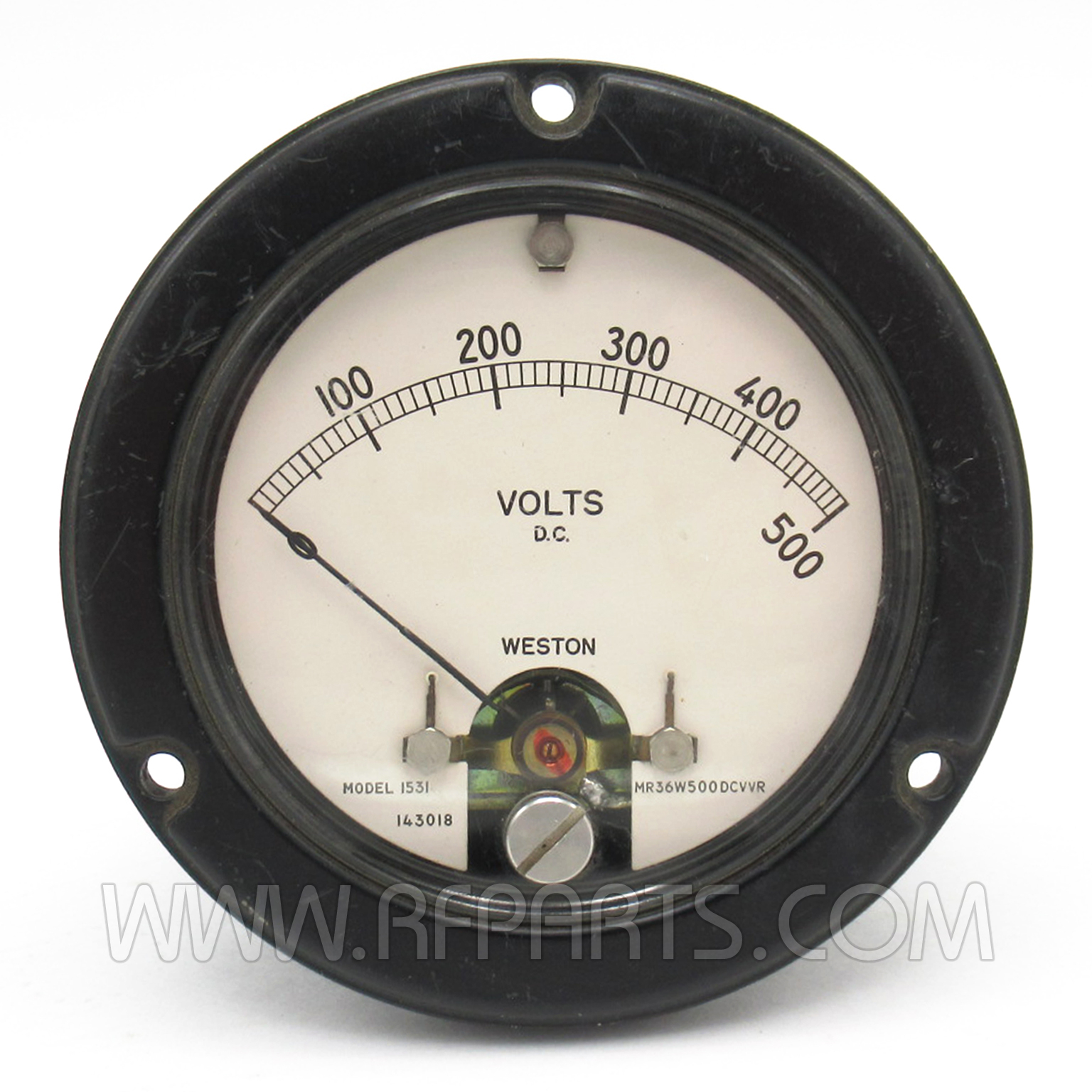 Model 1531 Weston Vintage DC Volt Panel Meter 0 to 500V, Used