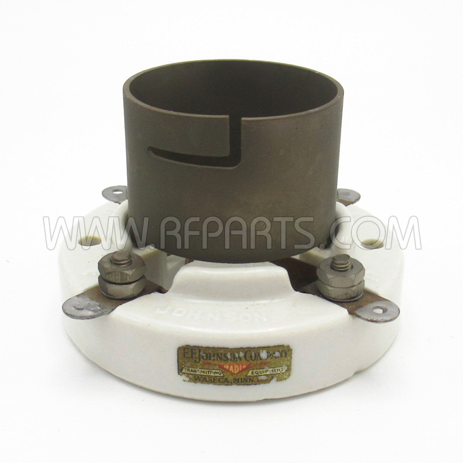 211 Johnson Ceramic 4 Pin Tube Socket, Used