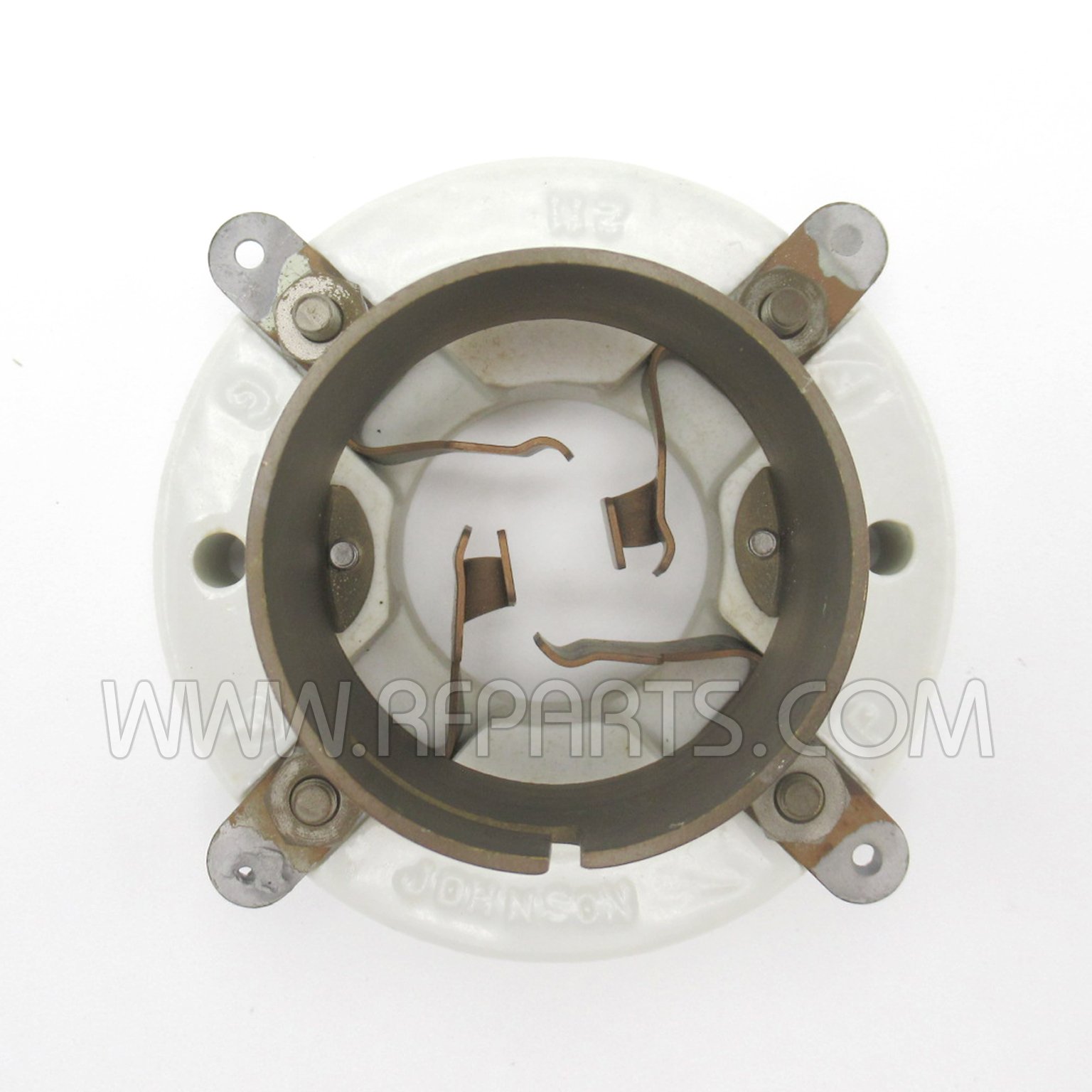 211 Johnson Ceramic 4 Pin Tube Socket, Used