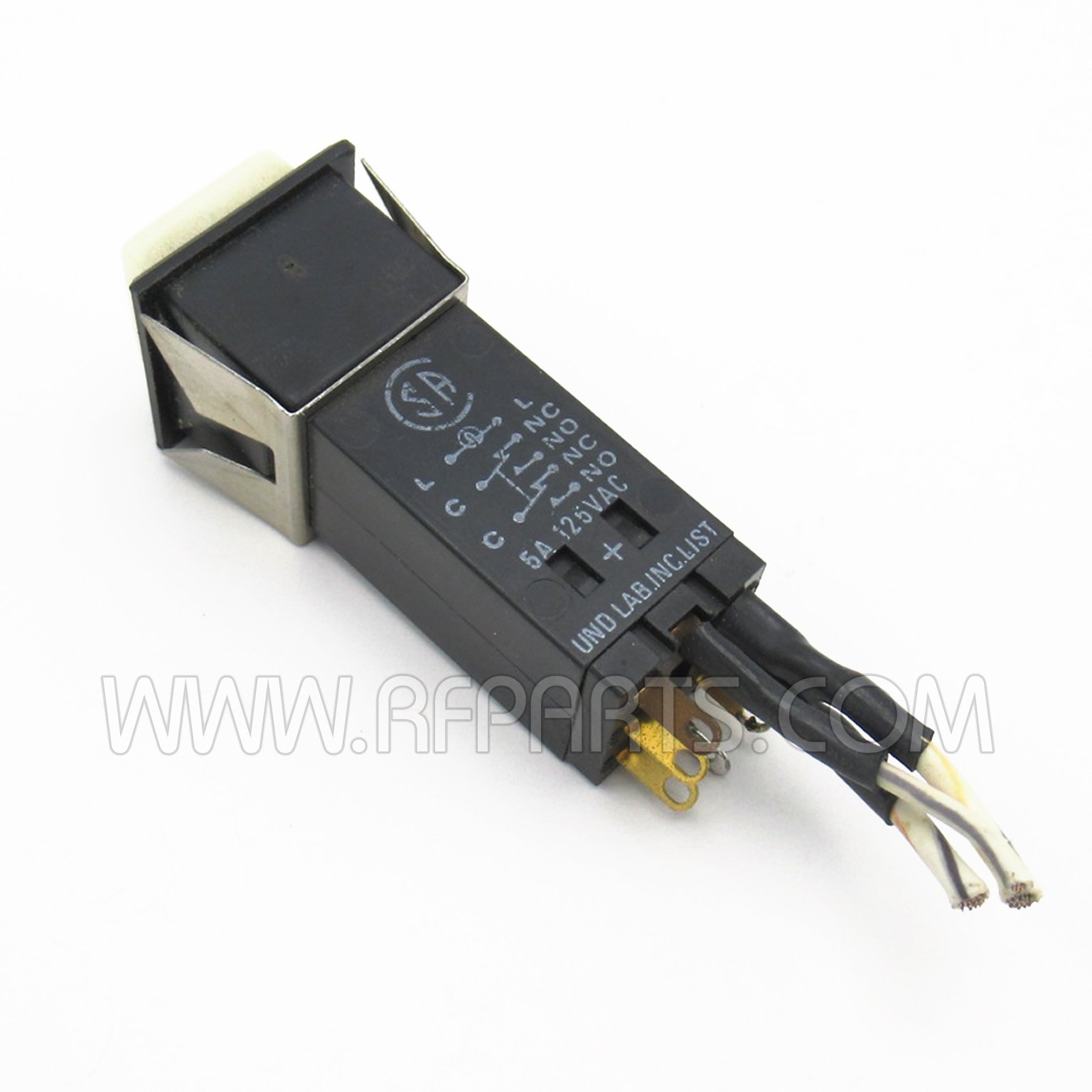 554-1231-211 Dialight White DPDT Push Button Switch 5/8" SQ.