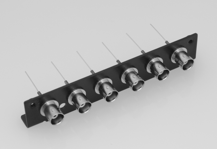 BNC-6, Mounting, Plate, with 6, BNC, Connectors