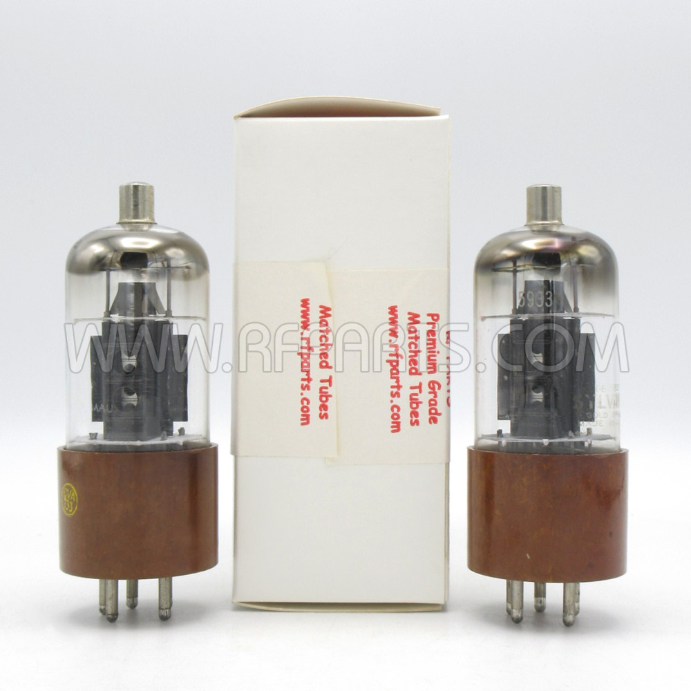 NEW10676 SYLVANIA 5933 (807W)（ブラックプレート、サイドゲッター、ブラウンベース）新品元箱入2本セット