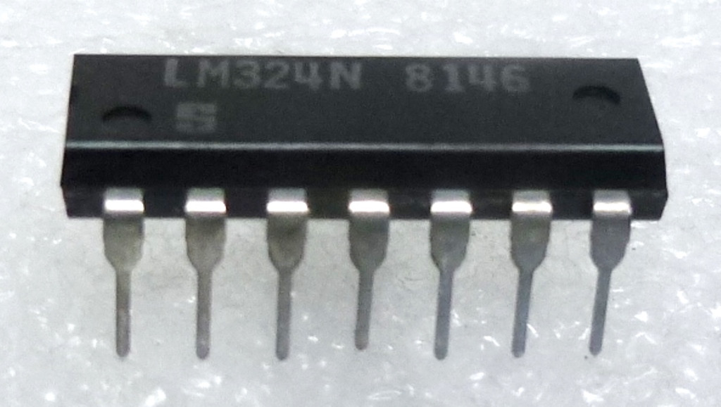 LM324N 14-Pin Plastic Dual In-Line Package (DIP), Low power quad op amp
