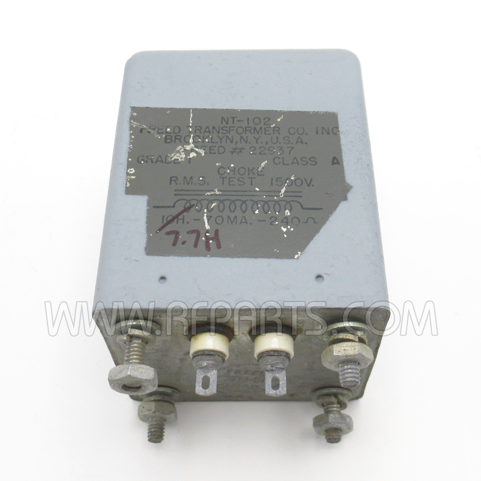 NT-102 Freed Transformer Choke 7.7H 1500v, Used