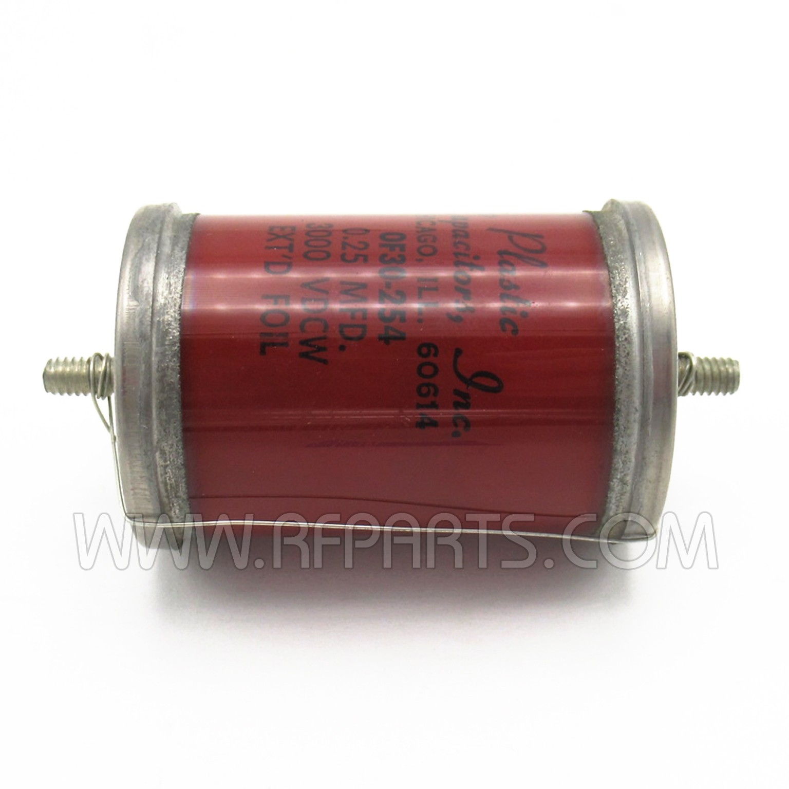 0F30-254 PCI Glass Oil-Filled Capacitor 0.25mfd 3kvdcw, New Old Stock