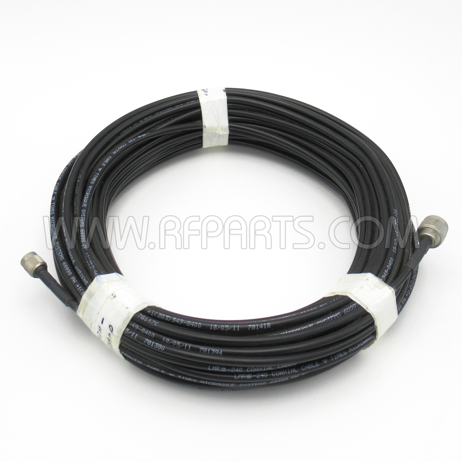 Times Microwave, 100ft, LMR®240, Cable Assembly, with Type N Male, and ...