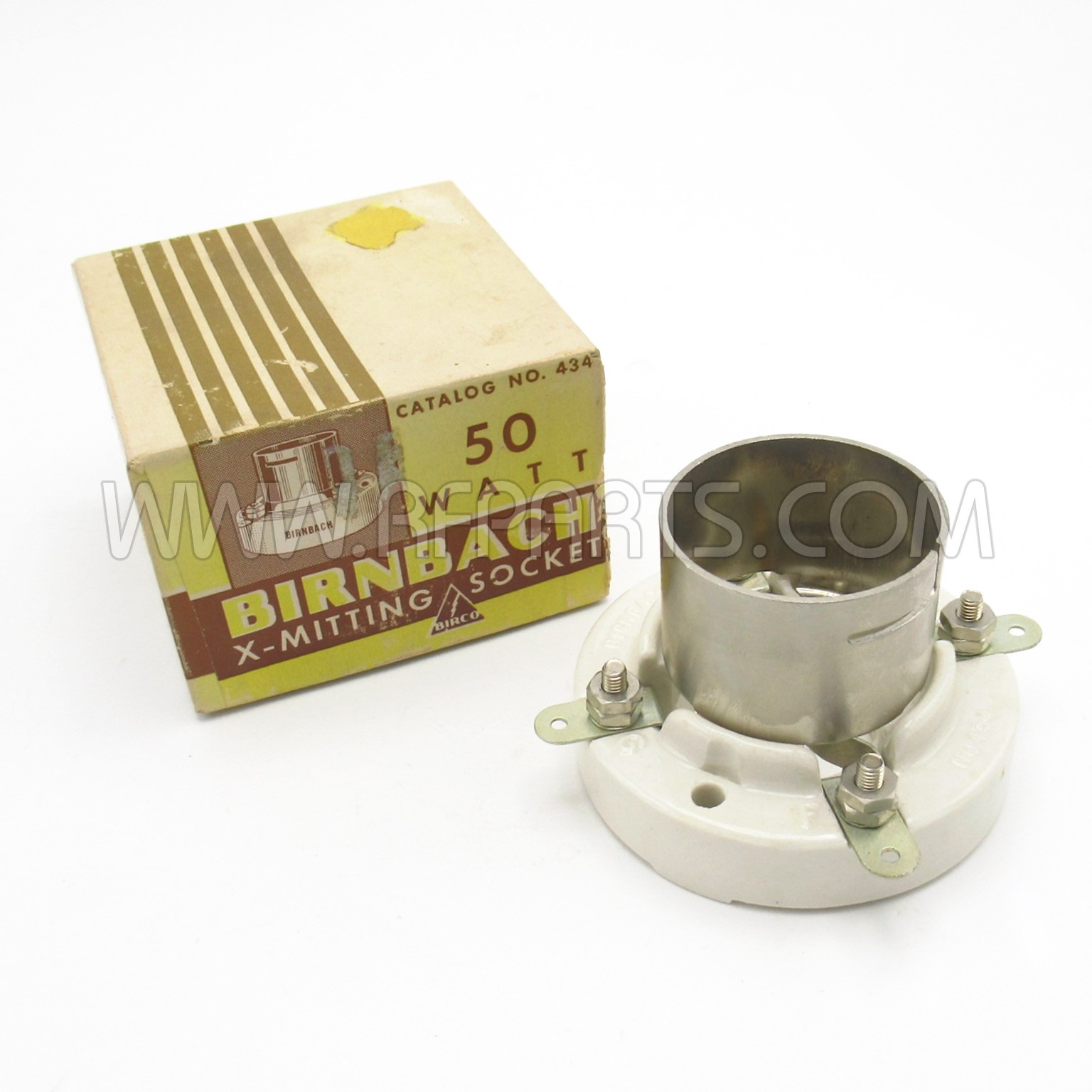 434 Birnbach Ceramic 4 Pin Tube Socket New Old Stock, New In Box