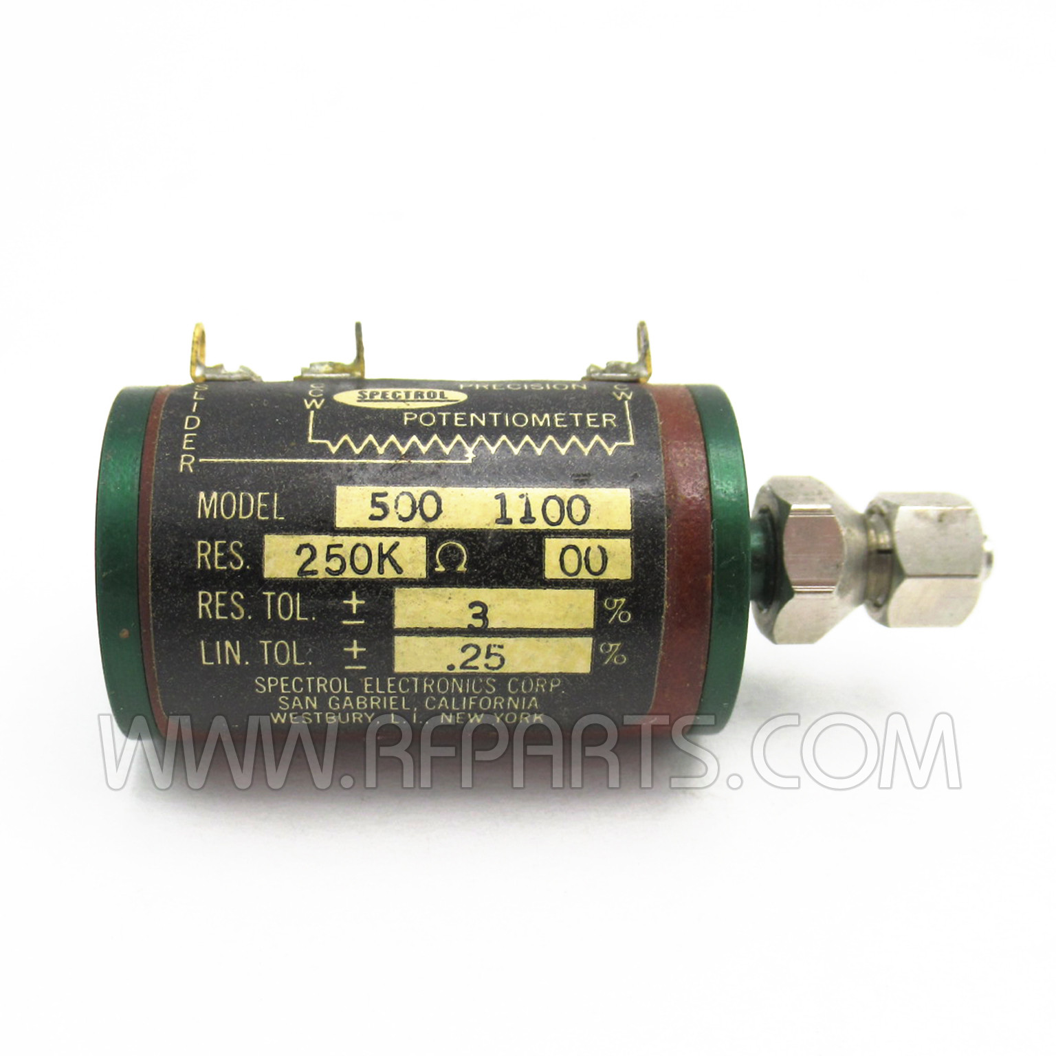 500-1100 Spectrol 250K Ohm Precision Potentiometer, Used