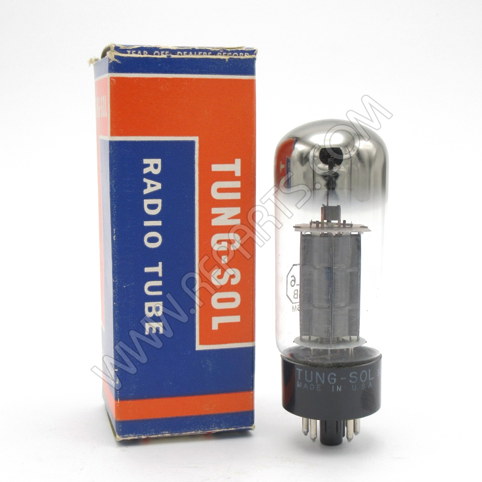 6L6GB Tung-Sol Black Base Beam Power Amplifier Tube. Not for Export. (NOS)