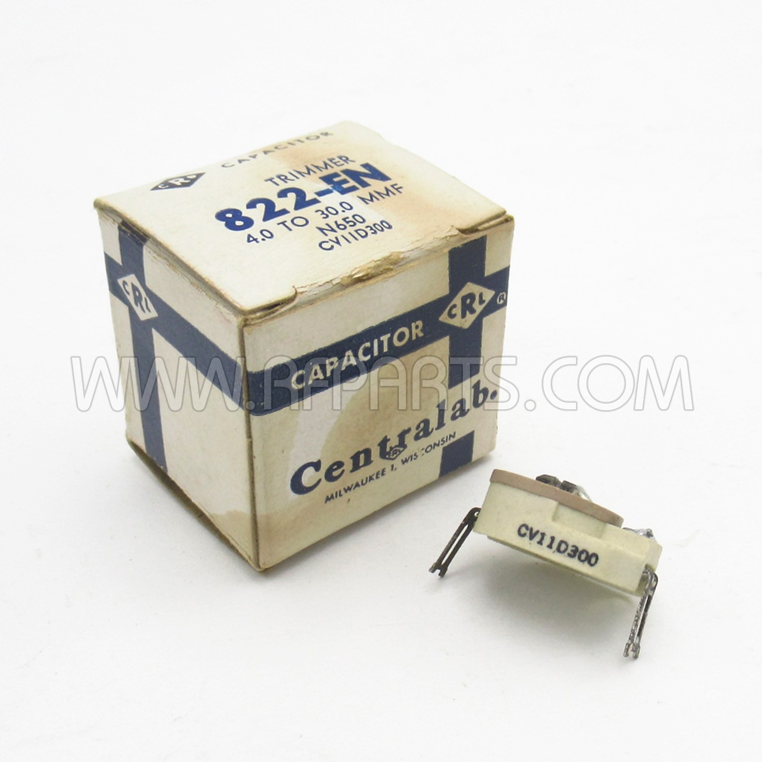 822-EN Centralab Ceramic Trimmer Capacitor 4 t0 30 MMF, New Old Stock