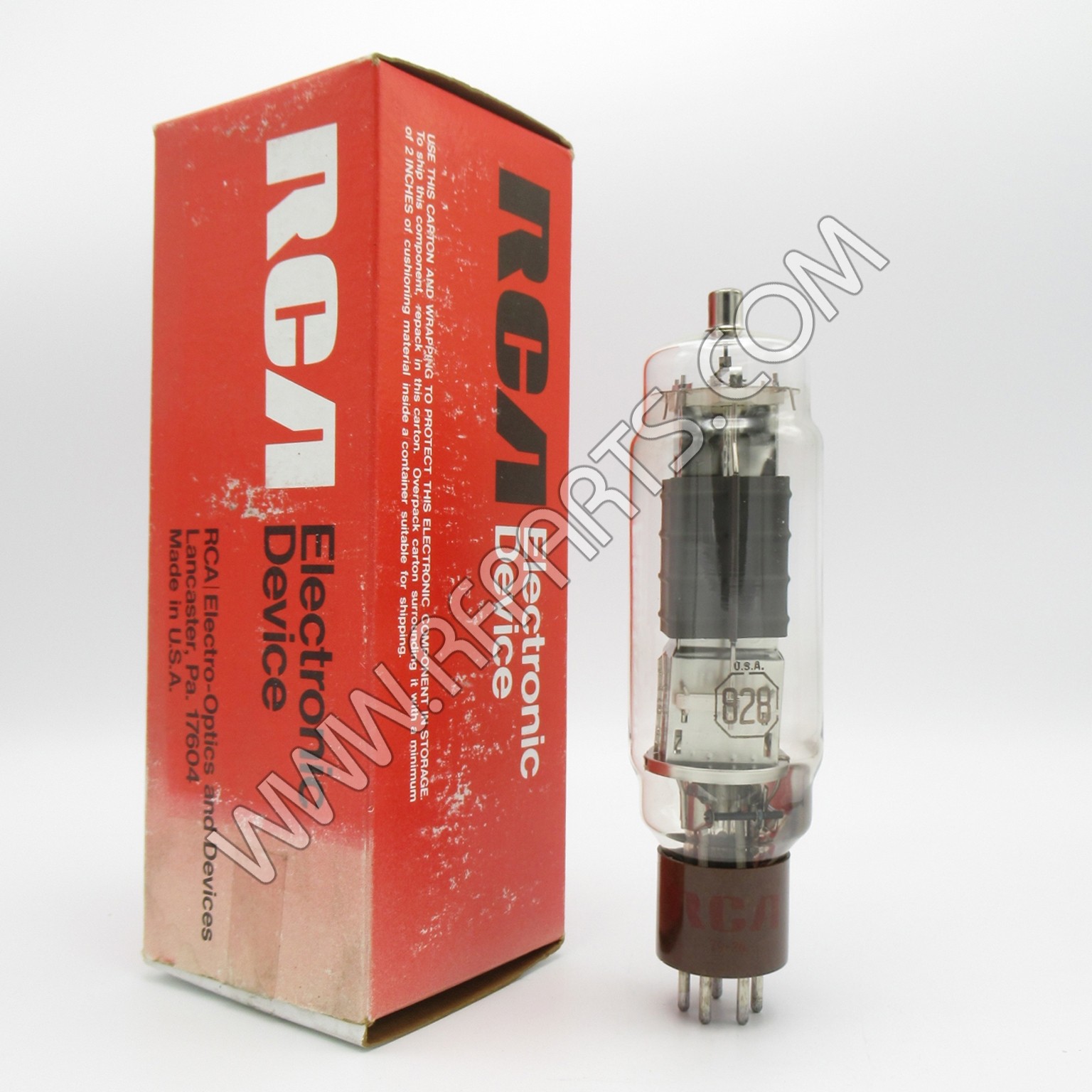 828 RCA Beam Power Amplifier Tube. Designed for use as an AF amplifier, RF power amplifier, and ...