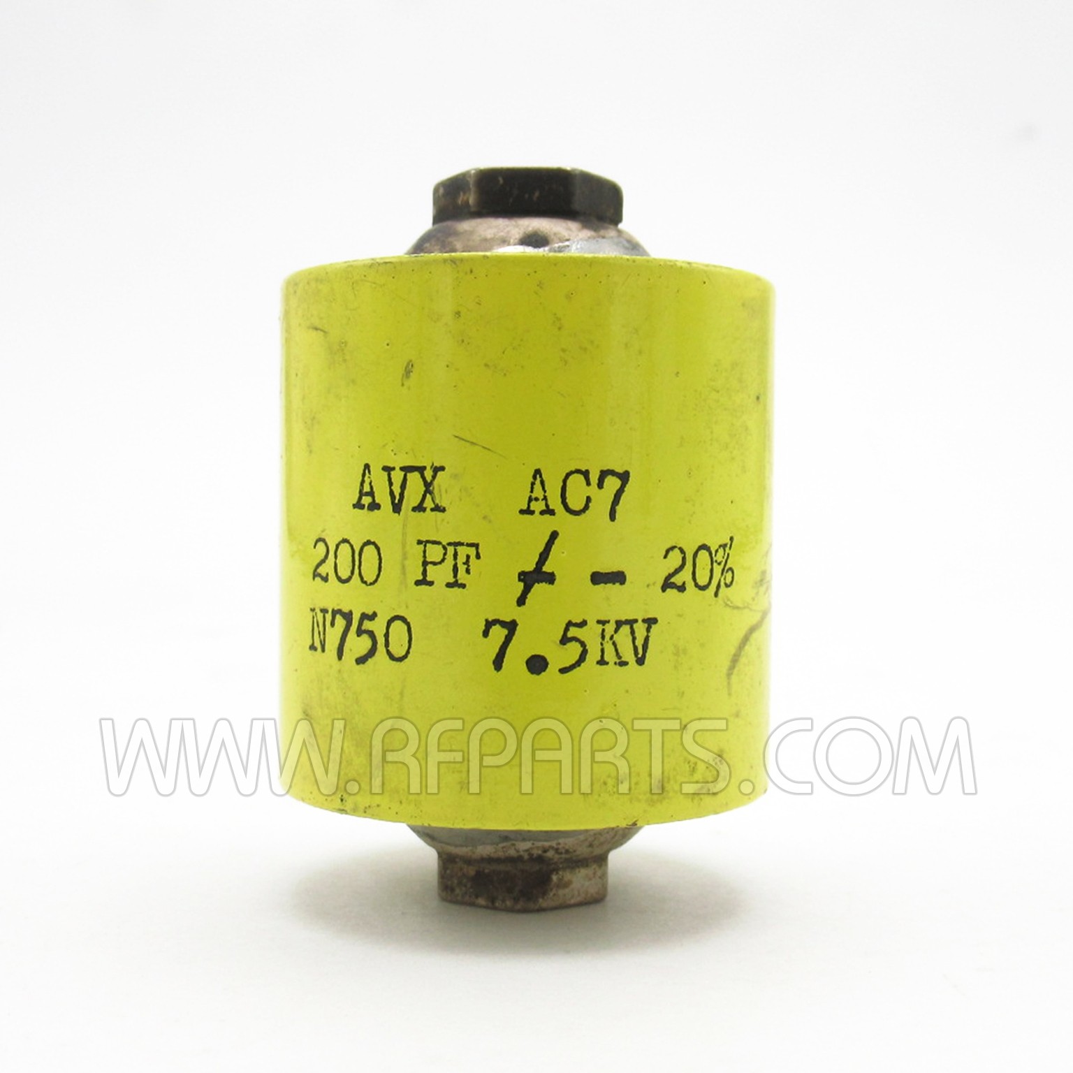 AC7 AVX Doorknob Capacitor 200pf 7.5Kv, Used