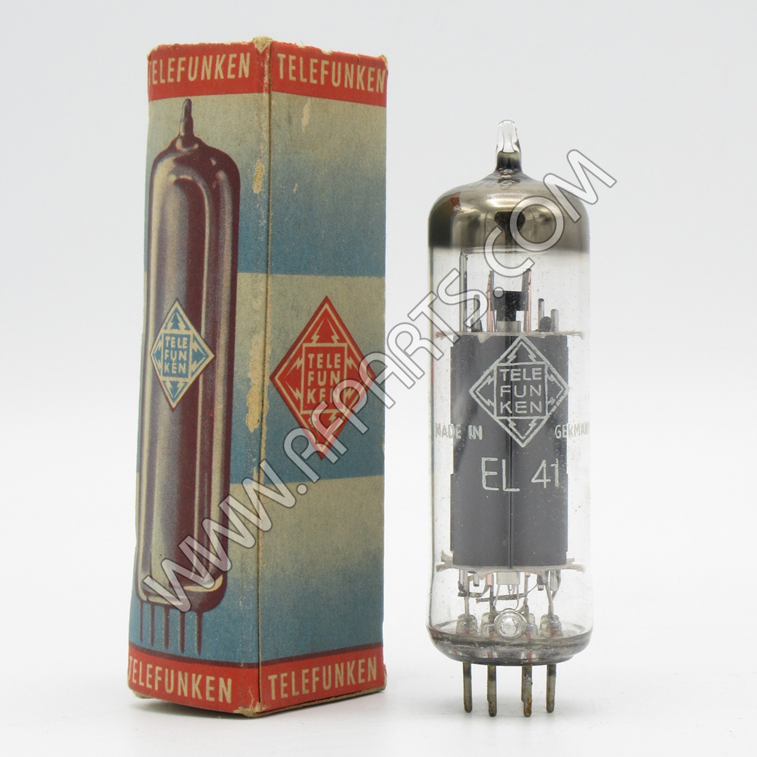 EL41 Telefunken 8 Pin Beam Power Pentode, New Old Stock, New In Box