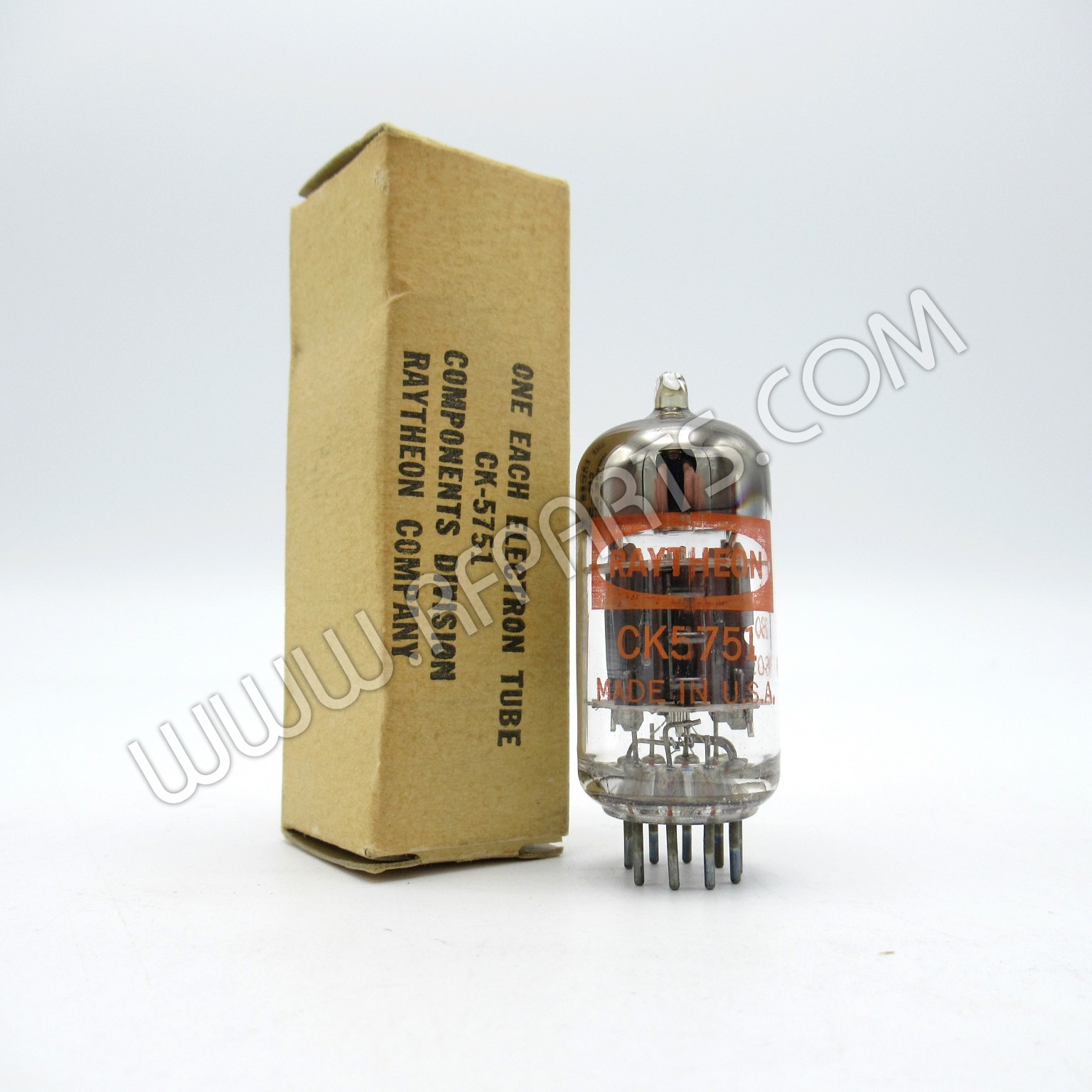 CK5751, Raytheon, High-Mu, Twin Triode, Black Plate, New Old Stock