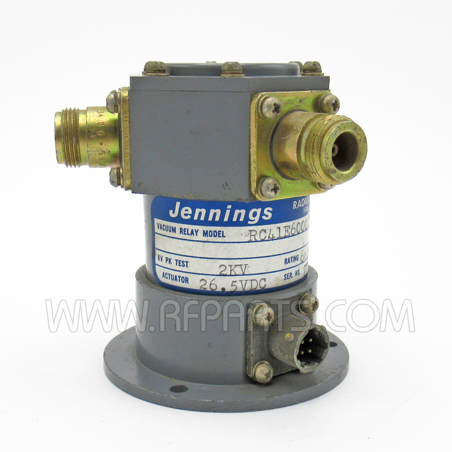 RC41E6000K44, Jennings, Vacuum, Relay, with Type-N Connectors, 2kv, 26 ...