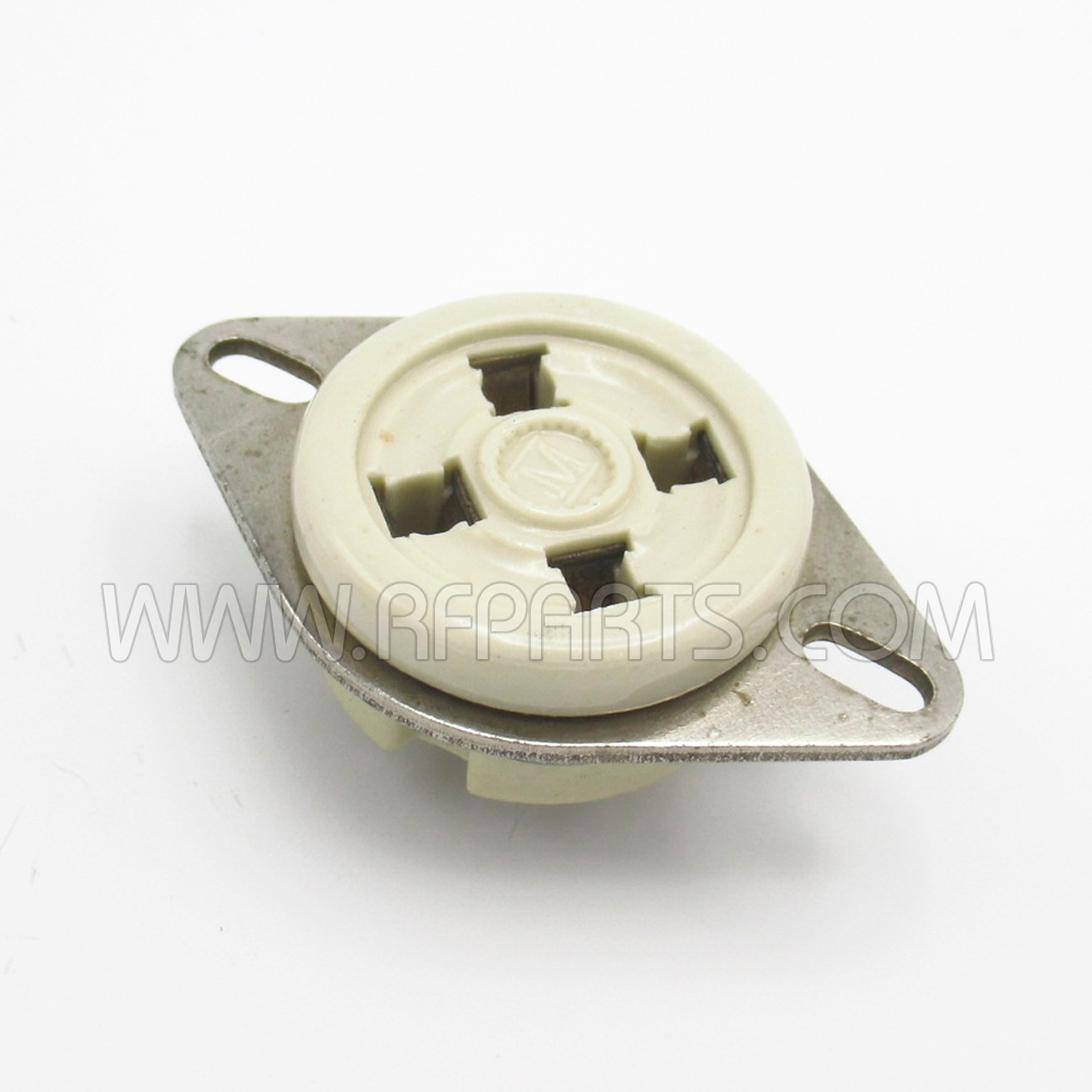 Millen, 4-Pin, Ceramic, Socket, with Metal Mounting Flange (NOS)