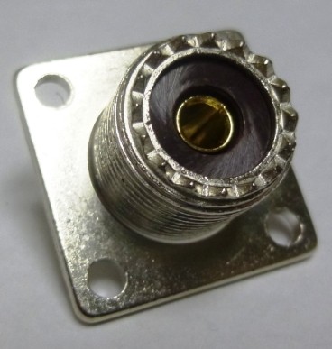 83-1R-B Amphenol UHF Female 4 Hole Flange Chassis Mount Connector