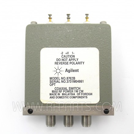 8762B, Agilent, SPDT, SMA, Coaxial, Switch, DC-18GHz, 50 Ohm, Used