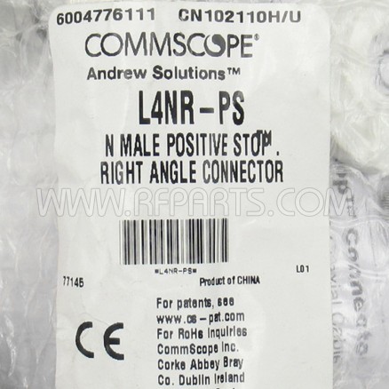 L4NR-PS CommScope® / Andrew Type N Male Right Angle Positive Stop™ for ...